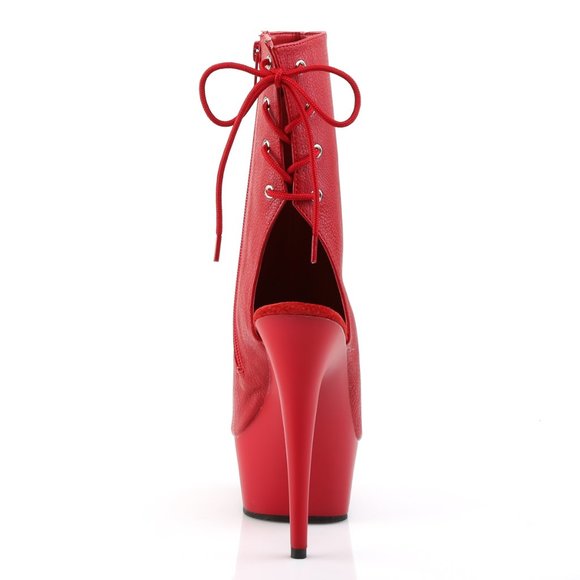 Pleaser | Shoes | Pleaser Delight18 Red Faux Leather Open Toe Platform ...